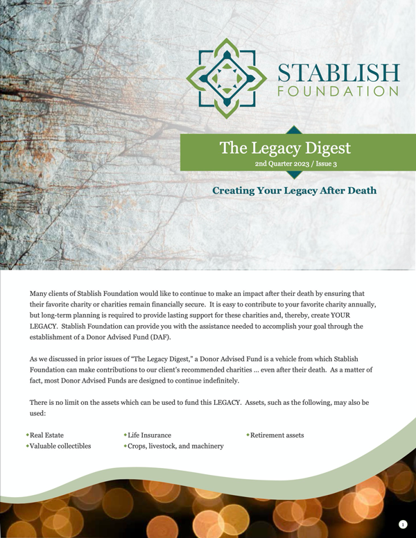 "The Legacy Digest" 2Q 2023 - Creating Your Legacy After Death ...